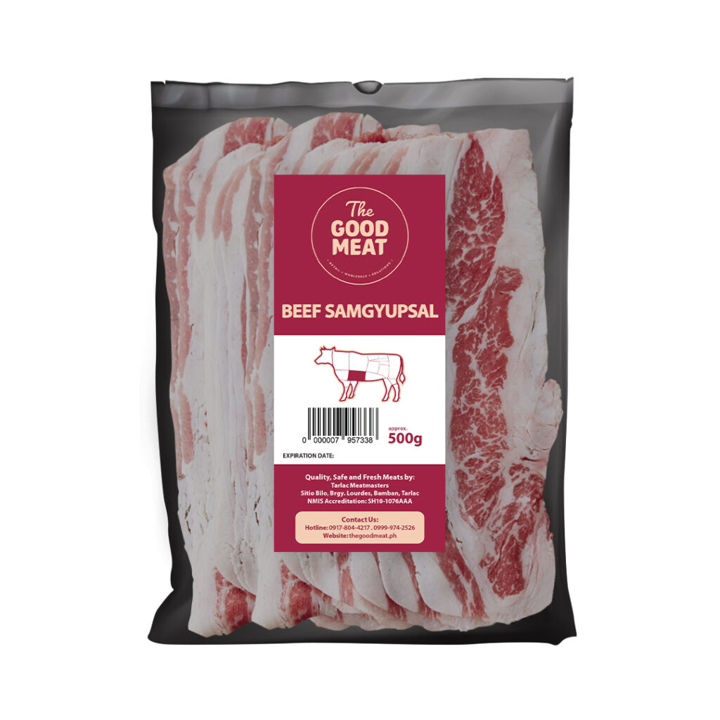 Beef Samgyupsal Meat (500g) – thegoodmeat.ph