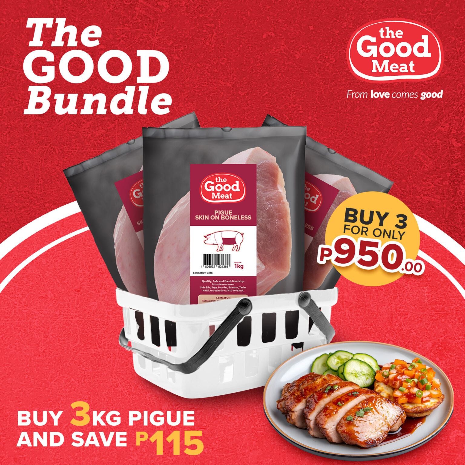 Bundle Pigue Skin On Boneless 3pack – thegoodmeat.ph